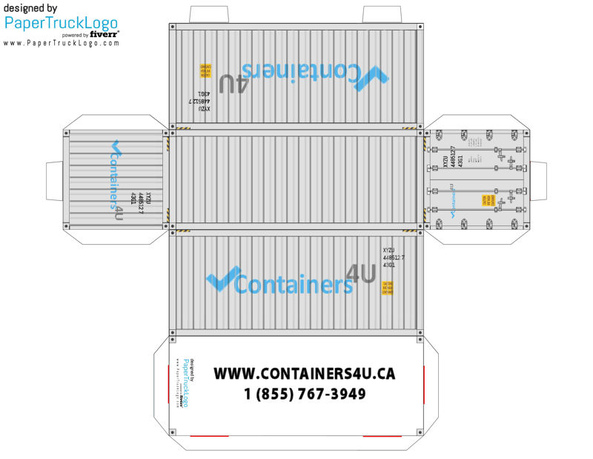 make a papercraft shipping container with your logo on it - fiverr