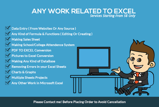 I will do Any Job Related to Excel for $5 - My Fiverr Gigs - Fiverr ...